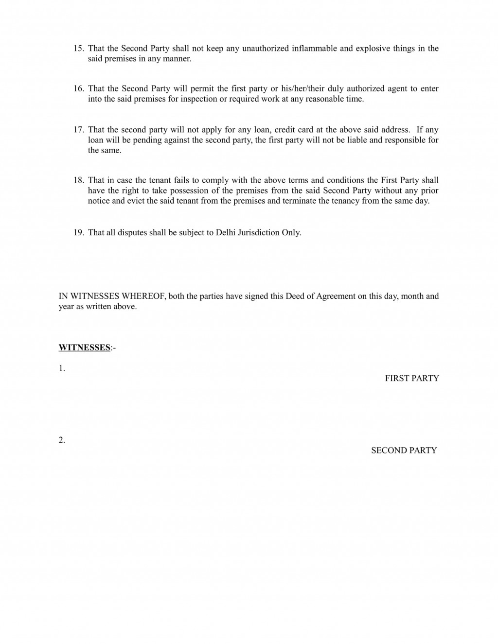 Rental Agreement Form - eDrafter.in